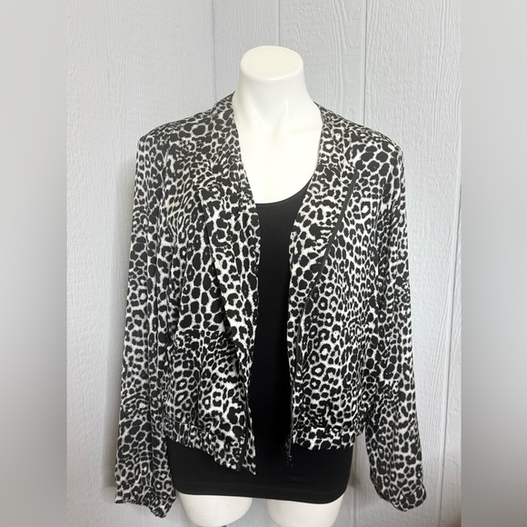 Baccini | Jackets & Coats | Baccini Black And White Animal Print Blazer ...